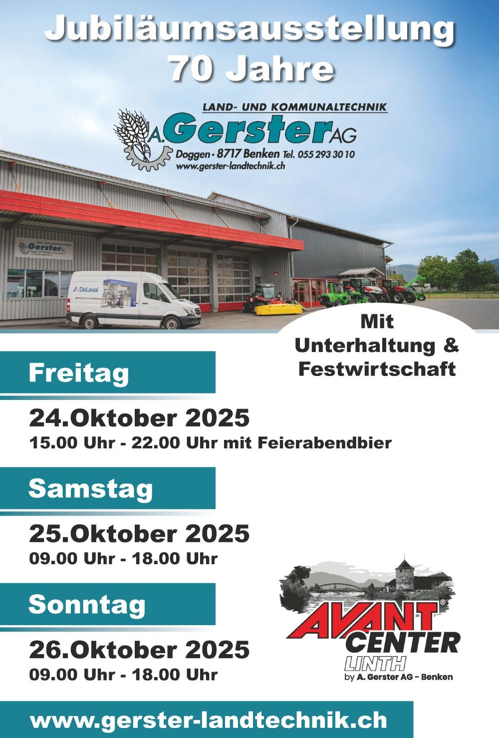 Gerster AG Land- und Kommunaltechnik Benken - Jubiläumsausstellung 2025